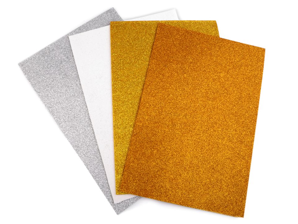 Feuilles de mousse artisanale Moosgummi avec paillettes, 20 x 30 cm ...